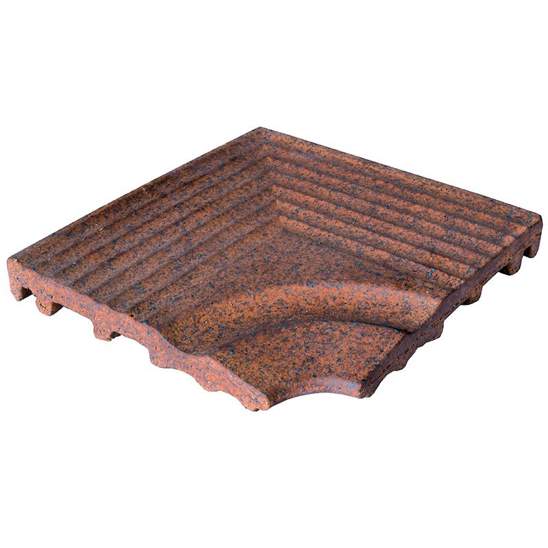 Klinker inside corner overflow pool coping - Lava 28,5 x 28,5 x 3,5